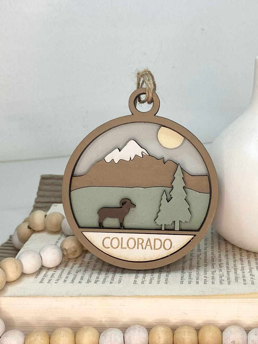 Colorado State Gift Tag - State Ornament - Wood Keepsake Ornament - 3D ...