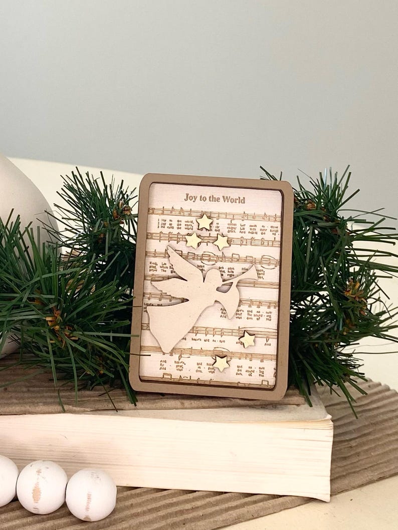 Joy to the World Christmas Magnet, Handmade Wood Mini Framed Magnet - Etsy