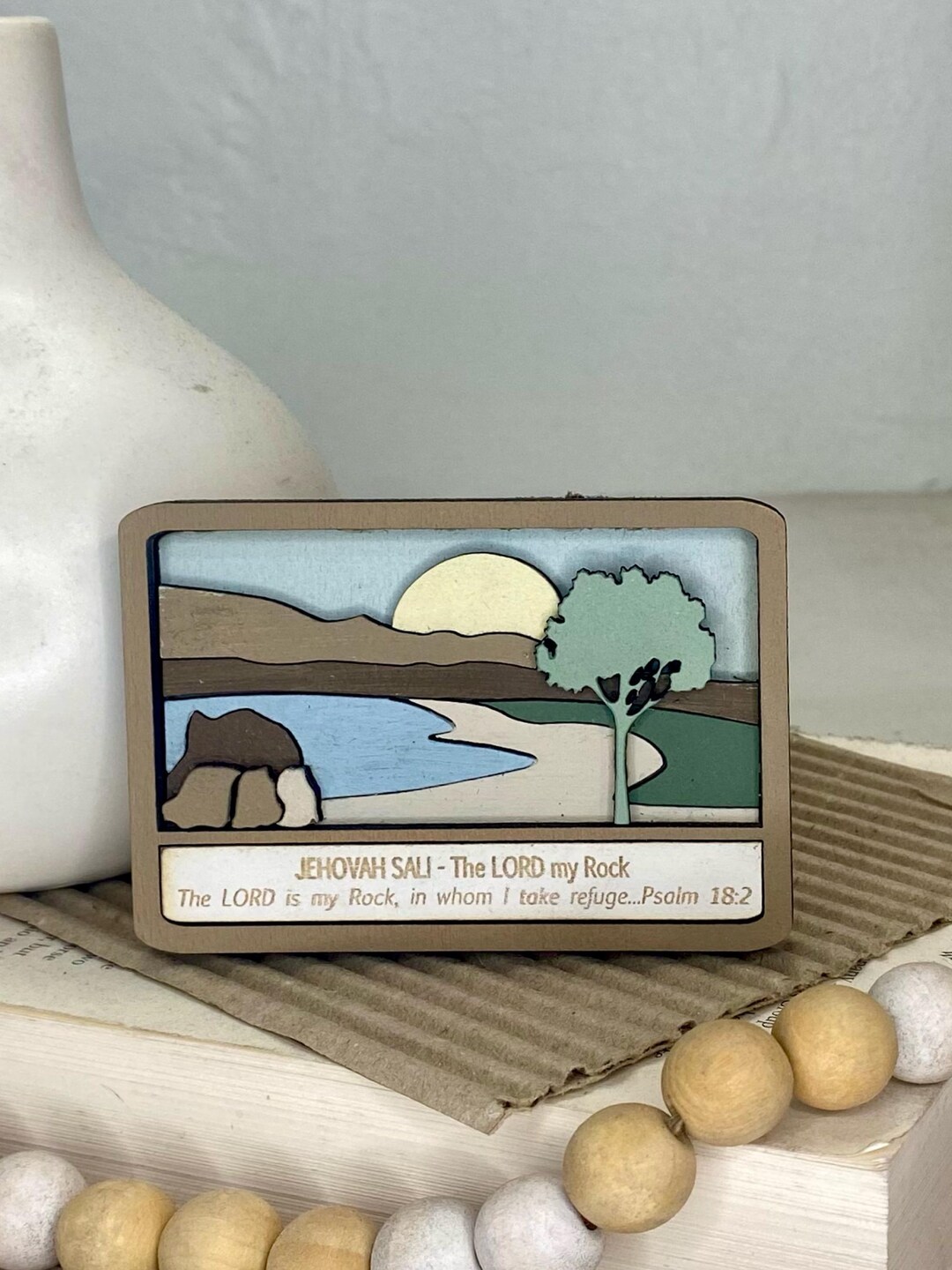 Jehovah Sali Magnet, the Lord My Rock, Mini Framed Wood Sign, Wood ...