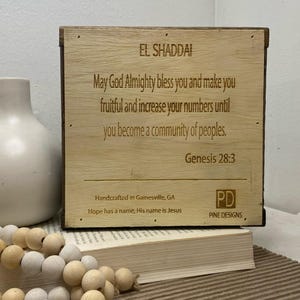 Scripture Framed Wall Art - El Shaddai, God Almighty, Simple Home Decor ...