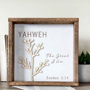 Scripture Framed Wall Art Jehovah Yahweh the Great I Am - Etsy