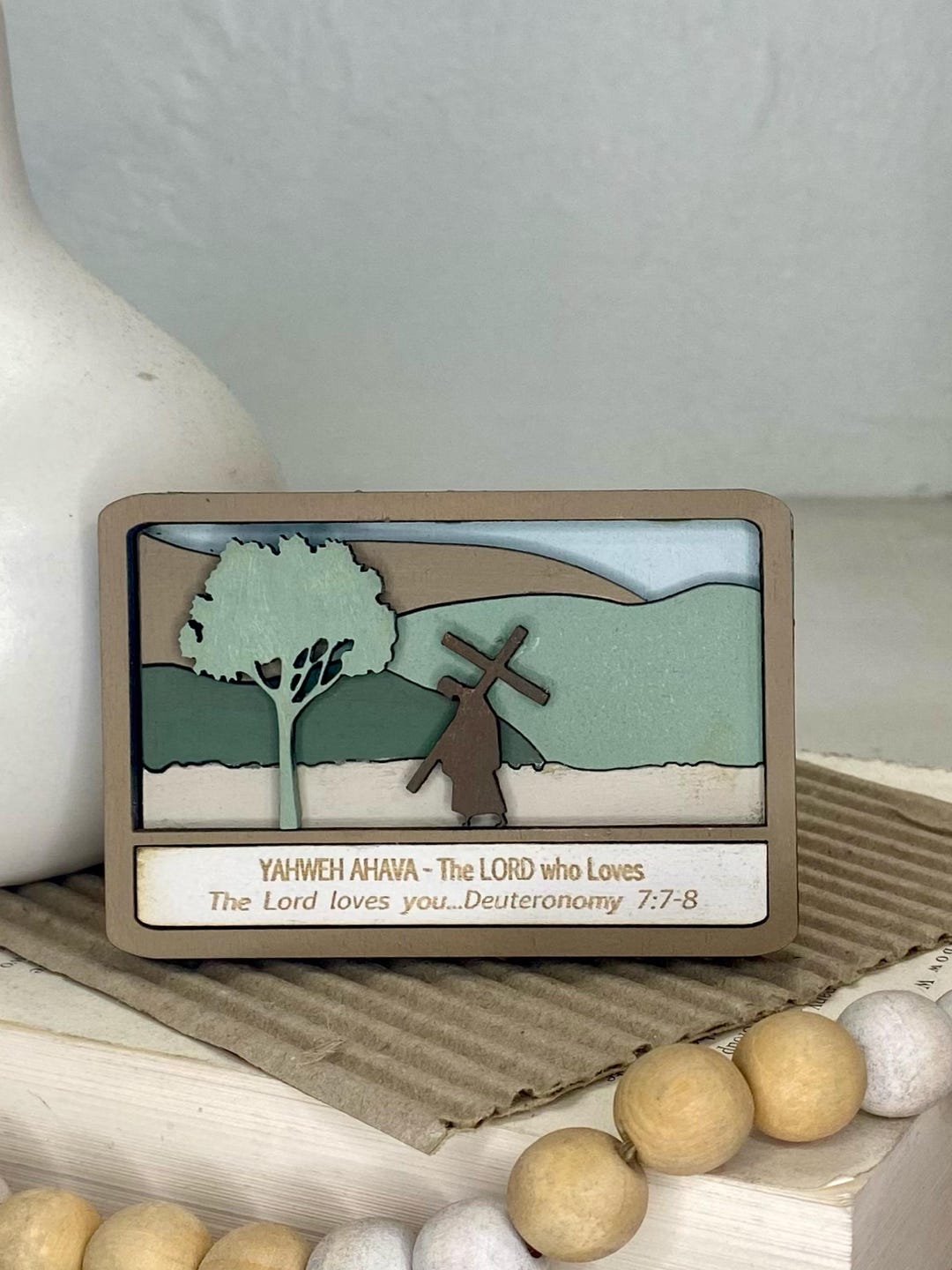 Mini Framed Wood Sign, Yahweh Ahava Magnet, the Lord Who Loves, Wood ...