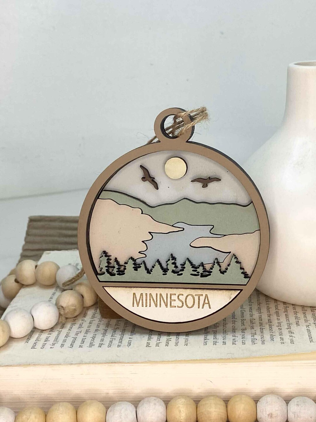 Minnesota State Gift Tag - State Ornament - Wood Keepsake Ornament - 3D ...