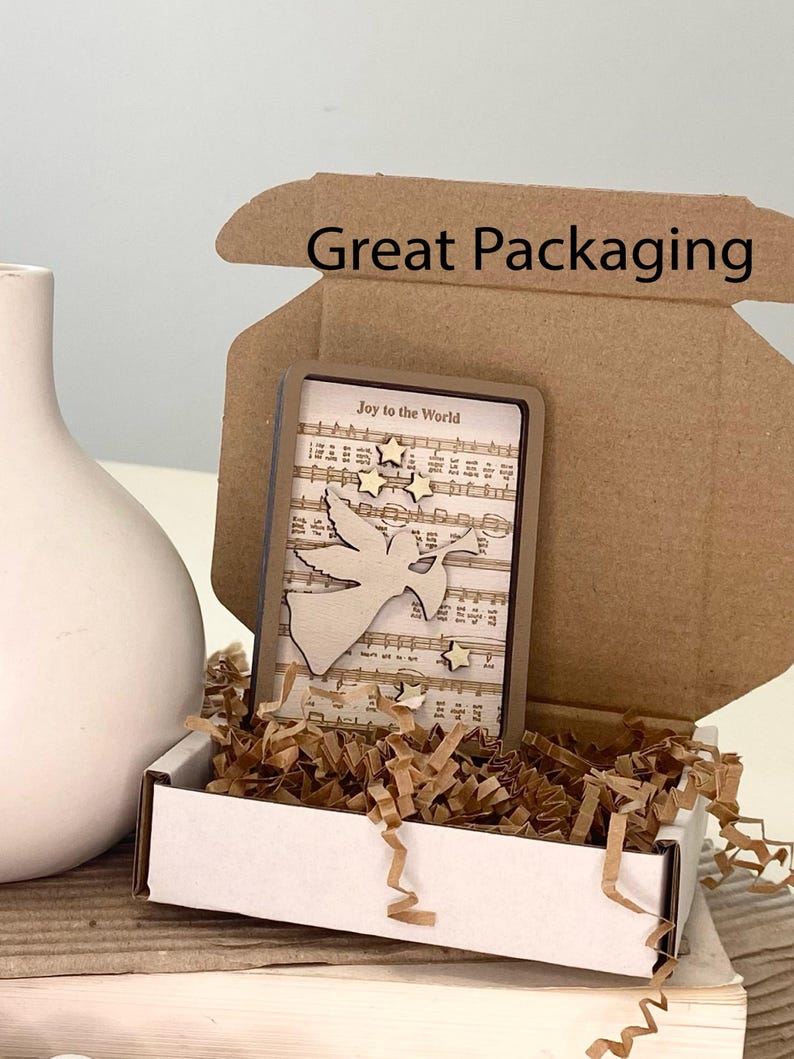 Joy to the World Christmas Magnet, Handmade Wood Mini Framed Magnet - Etsy