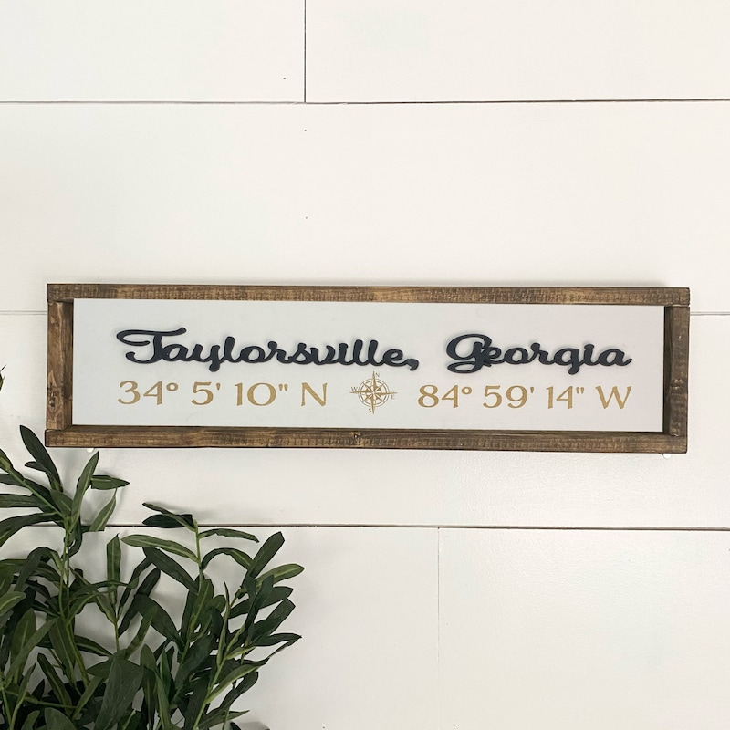 Latitude Longitude Sign - Etsy