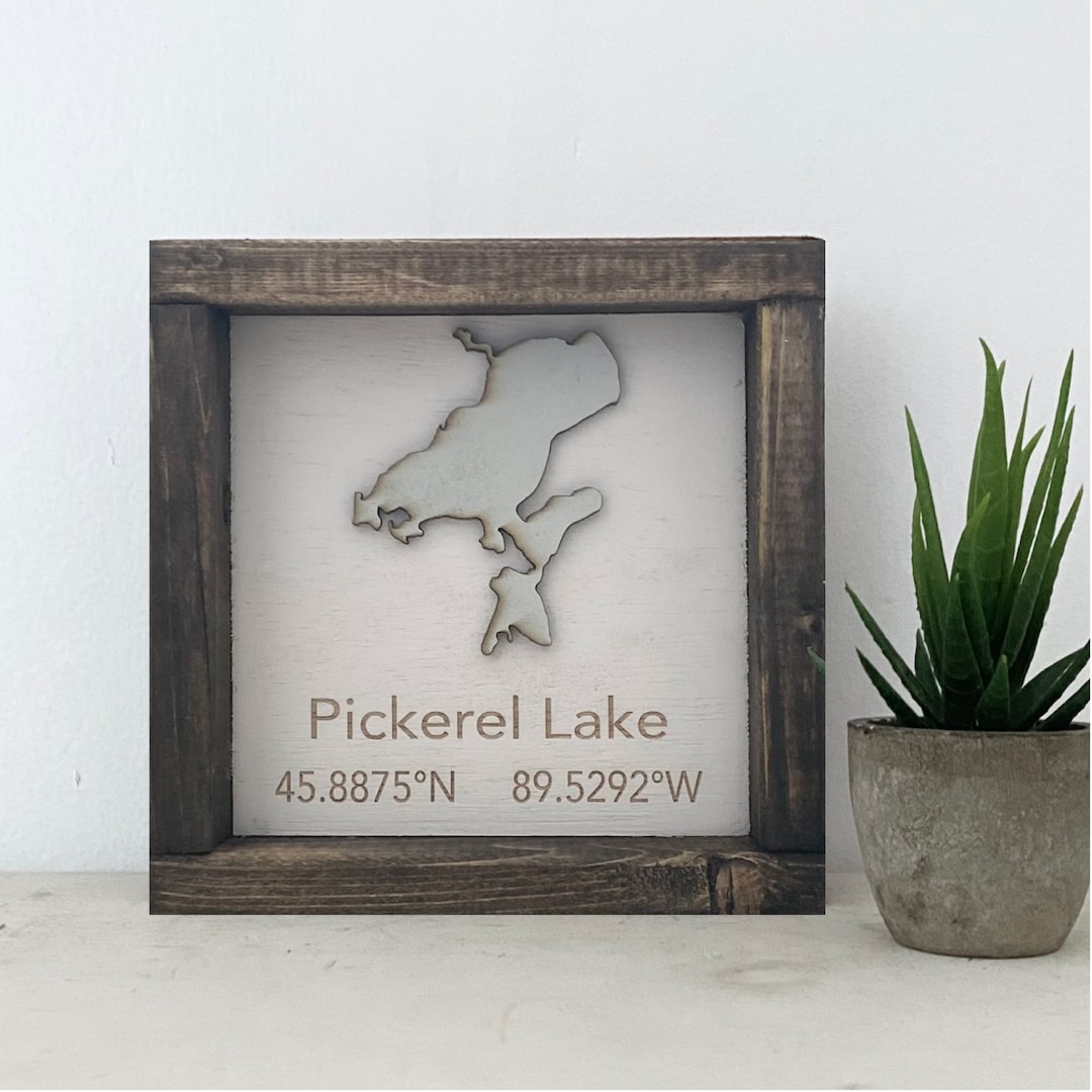 Personalized Lake Sign - Custom Lake Coordinates - Custom Wood Lake ...