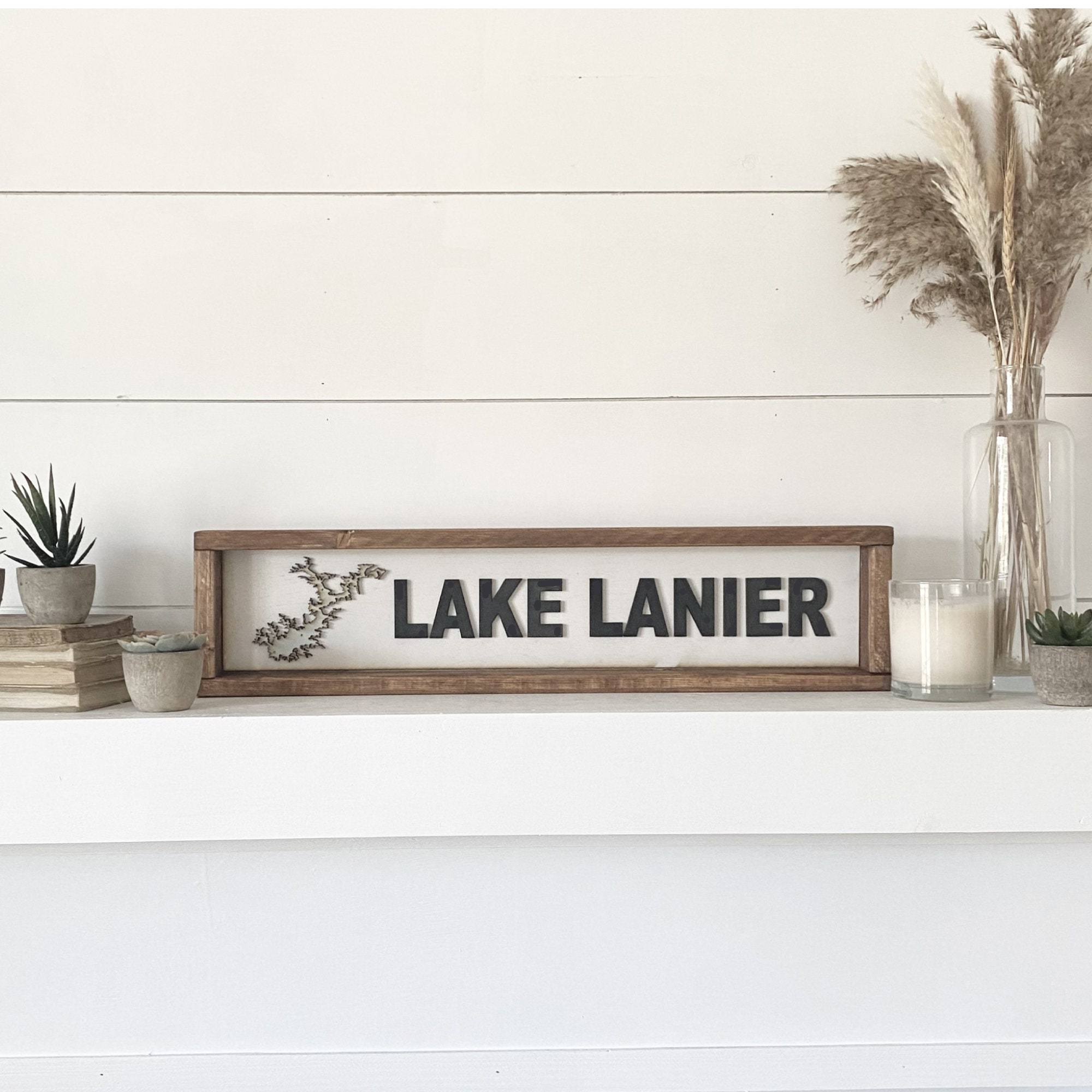 Custom Lake Name Sign: 3D Wood Lake Map Art - Etsy