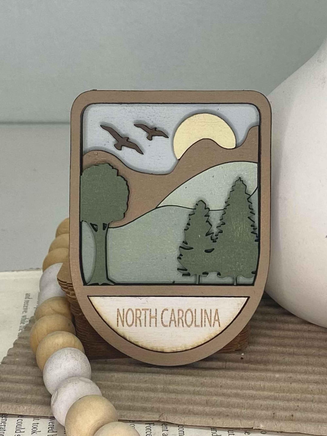 North Carolina State Magnet Wood Magnet Fridge Magnet Nature Magnet ...