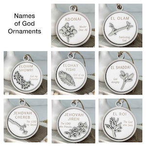 Names of God Wood Ornaments: Christian Advent Gift Tags, Set of 24 - Etsy