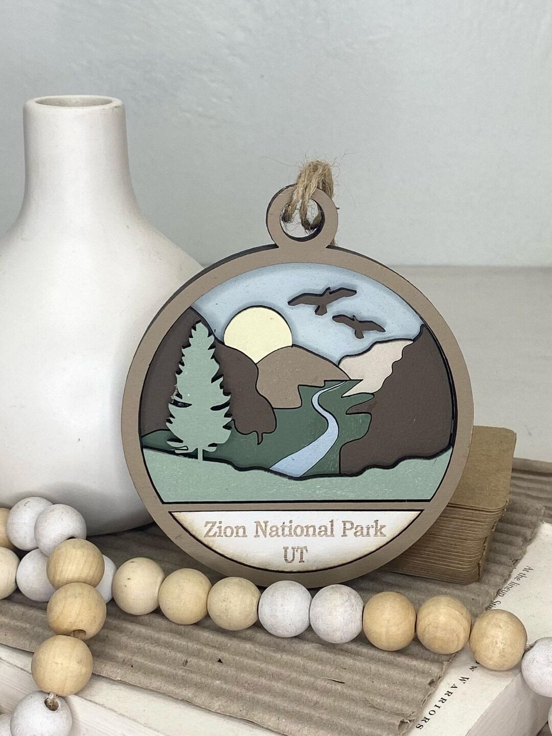 Zion National Park Wood Ornament: Hand-painted Travel Souvenir - Etsy