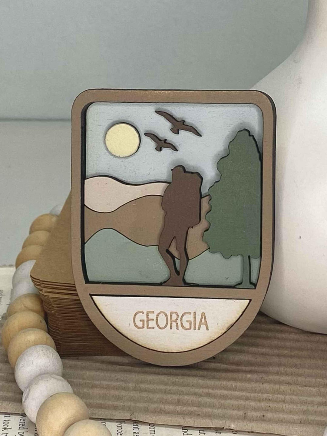 Georgia State Magnet Wood Magnet Fridge Magnet Nature Magnet Laser ...