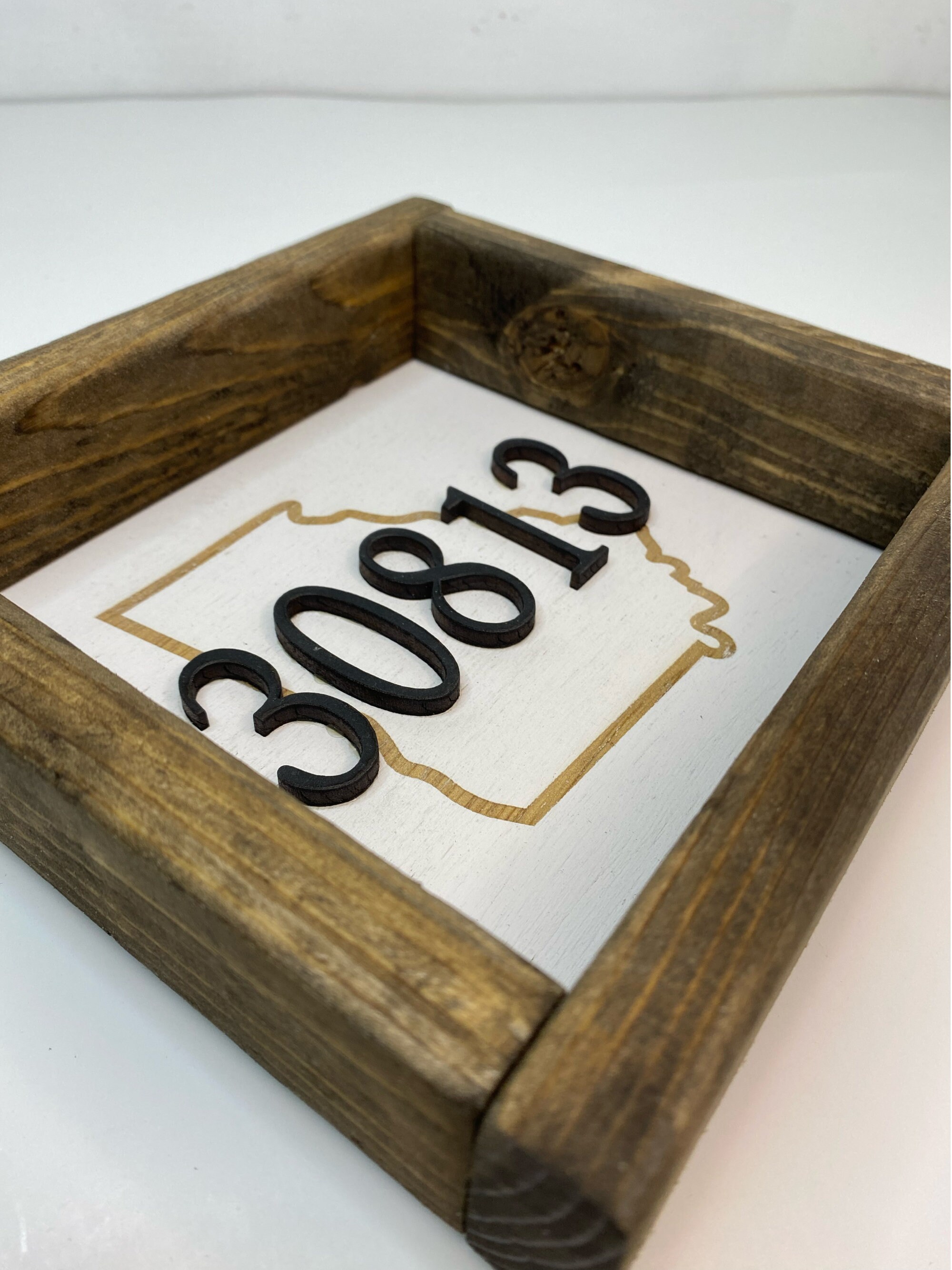 Personalized Zip Code Sign: Custom Hometown Decor, Framed Wood Sign - Etsy