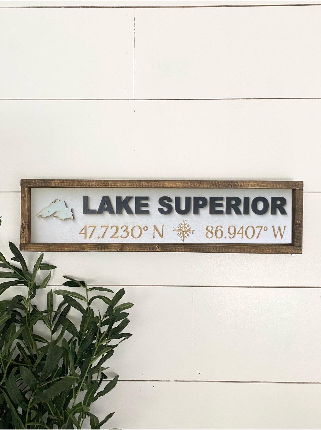 Customized Lake Sign With Coordinates - Personalized Lake Art - 3D ...