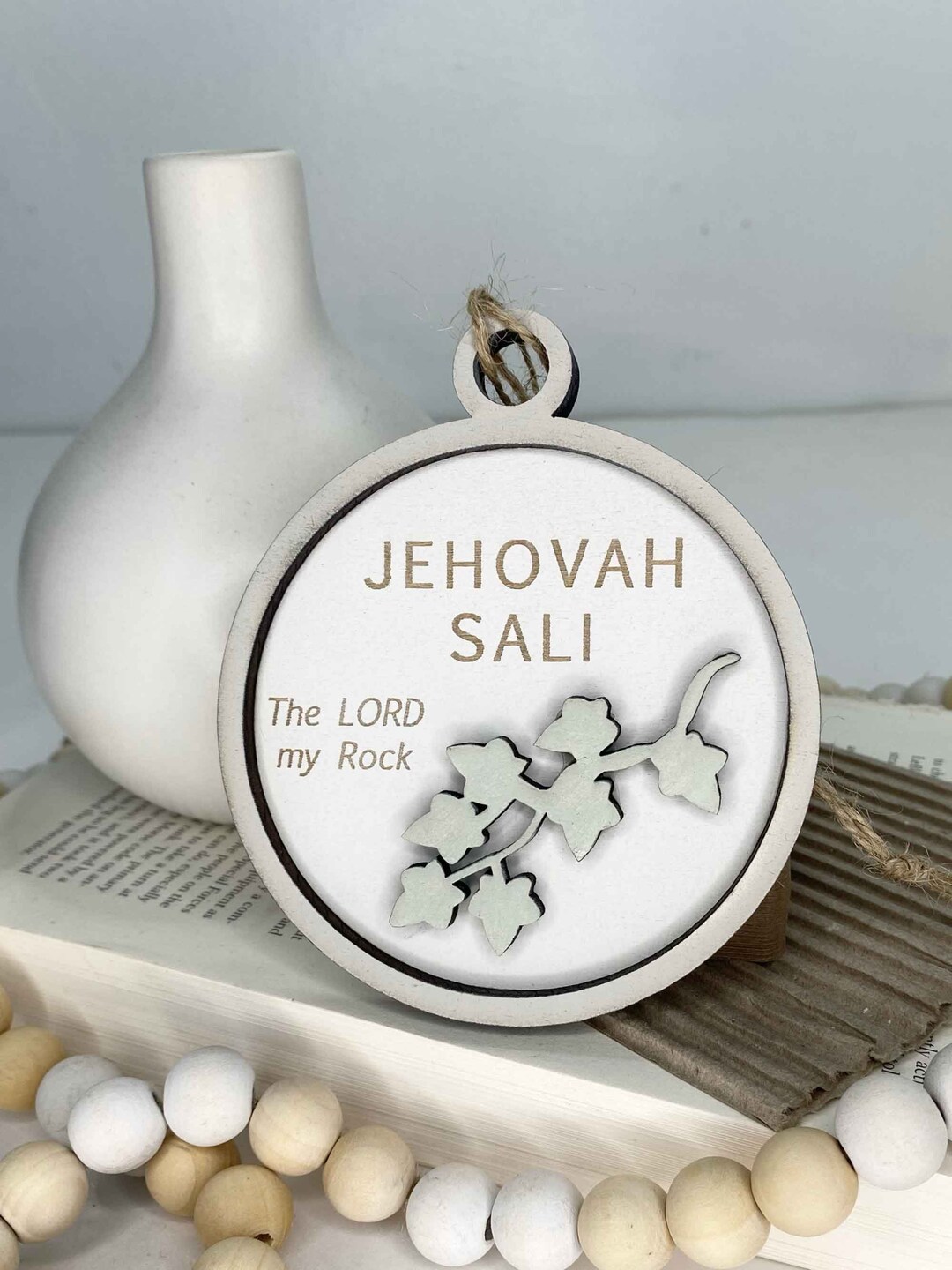 Jehovah Sali Ornament: the Lord My Rock, Handmade Birch Gift - Etsy