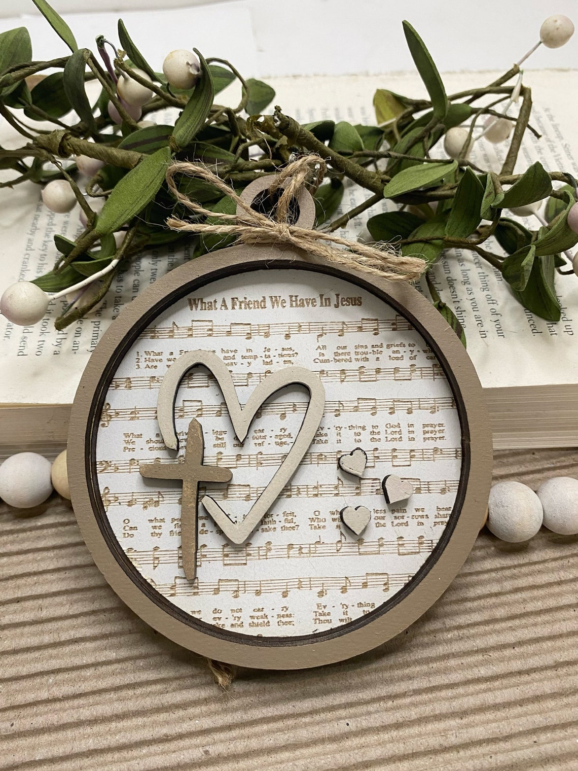 Hymn Ornaments Set: Wood Sheet Music, Religious Gift Tags - Etsy