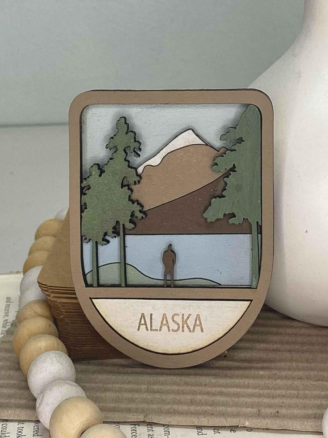 Alaska State Magnet Wood Magnet Fridge Magnet Nature Magnet Laser ...