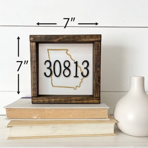 Personalized Zip Code Sign: Custom Hometown Decor, Framed Wood Sign - Etsy