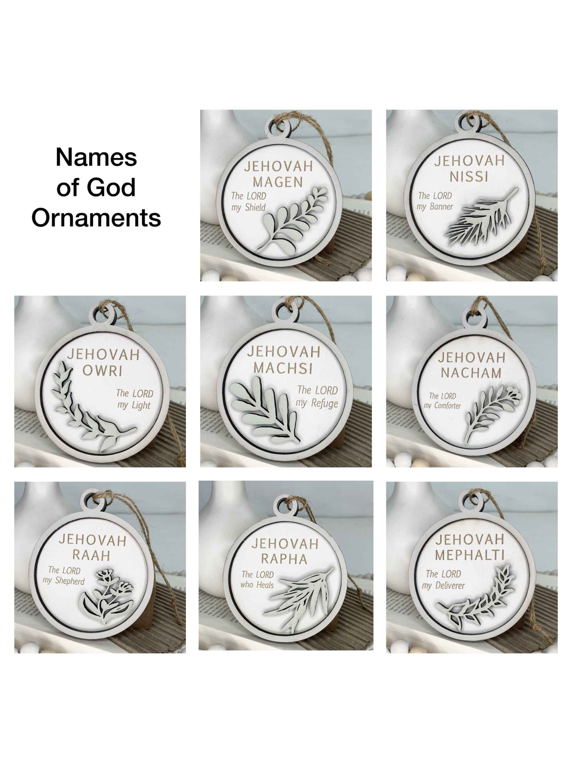 Names of God Wood Ornaments: Christian Advent Gift Tags, Set of 24 - Etsy