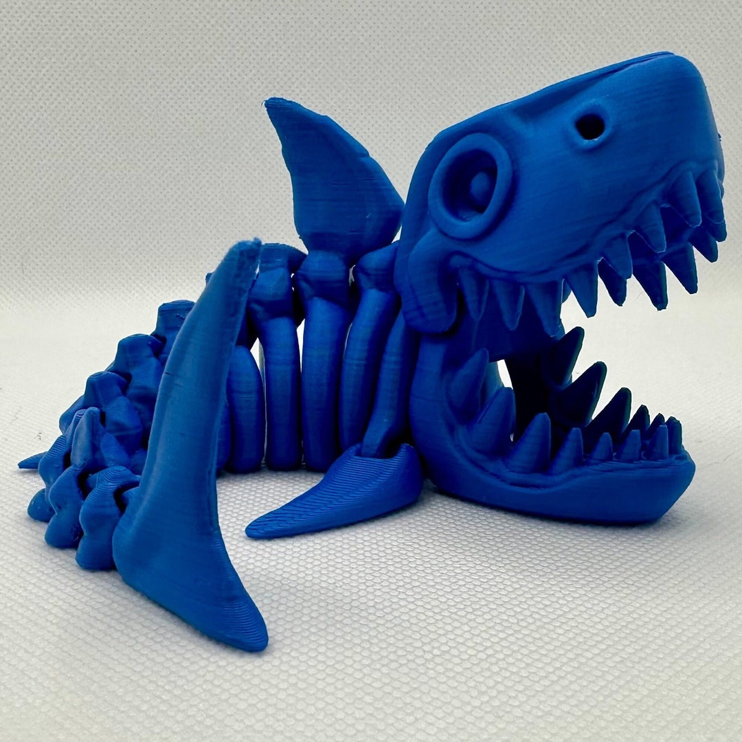 3D Printed Flexi Print-in-place Skeleton Shark by Flexi Factory Various ...