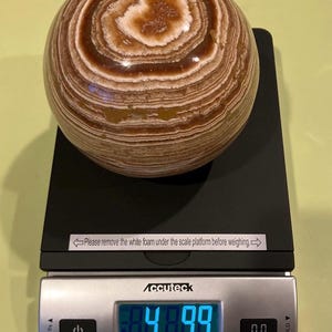 Large Banded Aragonite Sphere, Aragonite Orb, Limestone Travertine ...