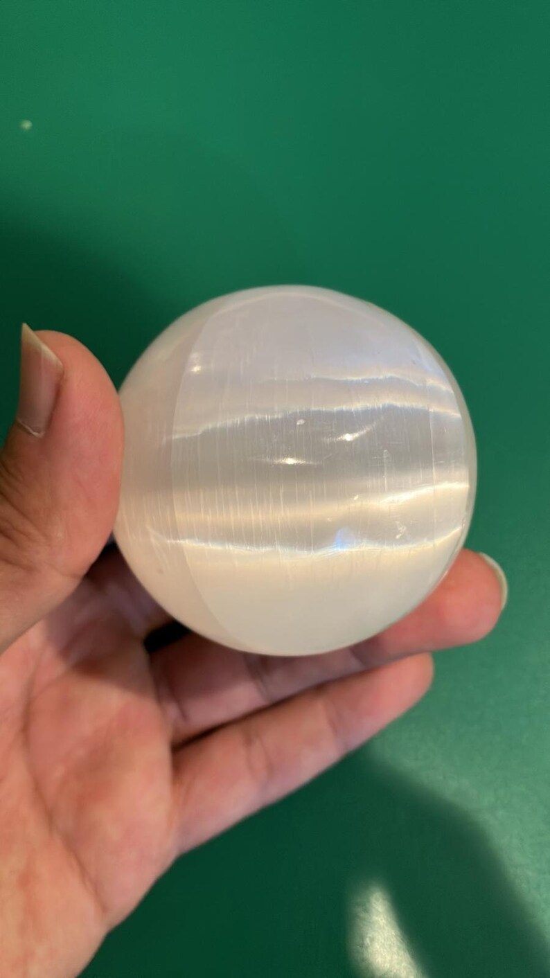 Selenite Sphere With Stand: A Beautiful and Healing Crystal - Etsy