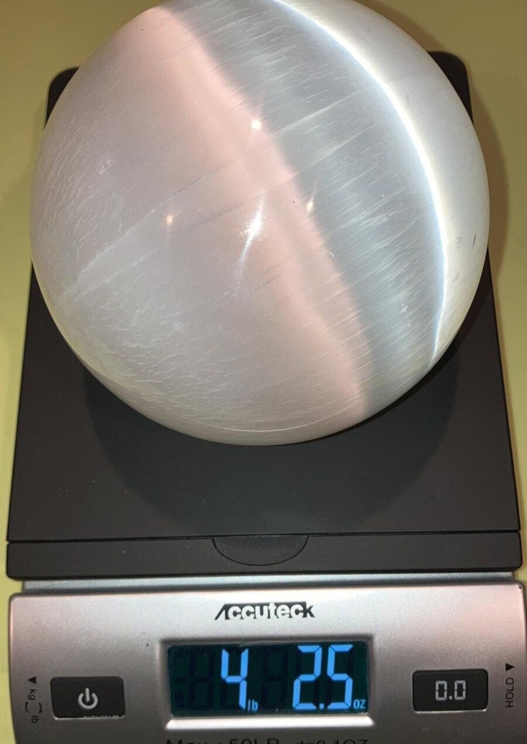 XL Selenite Sphere Crystal Ball 4.5 to 5 Gemstone Sphere Specimen Reiki ...