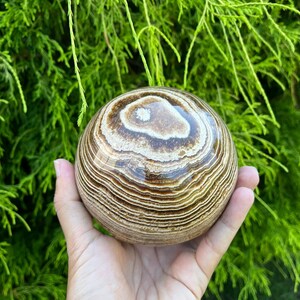 Large Banded Aragonite Sphere, Aragonite Orb, Limestone Travertine ...