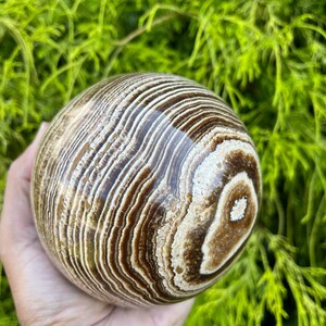 Large Banded Aragonite Sphere, Aragonite Orb, Limestone Travertine ...