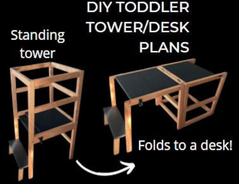 DIY Toddler (learning) Tower/desk Plans - Etsy