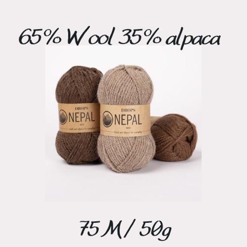 DROPS Nepal Wool Alpaca Yarn – Aran Weight, 50g - Etsy