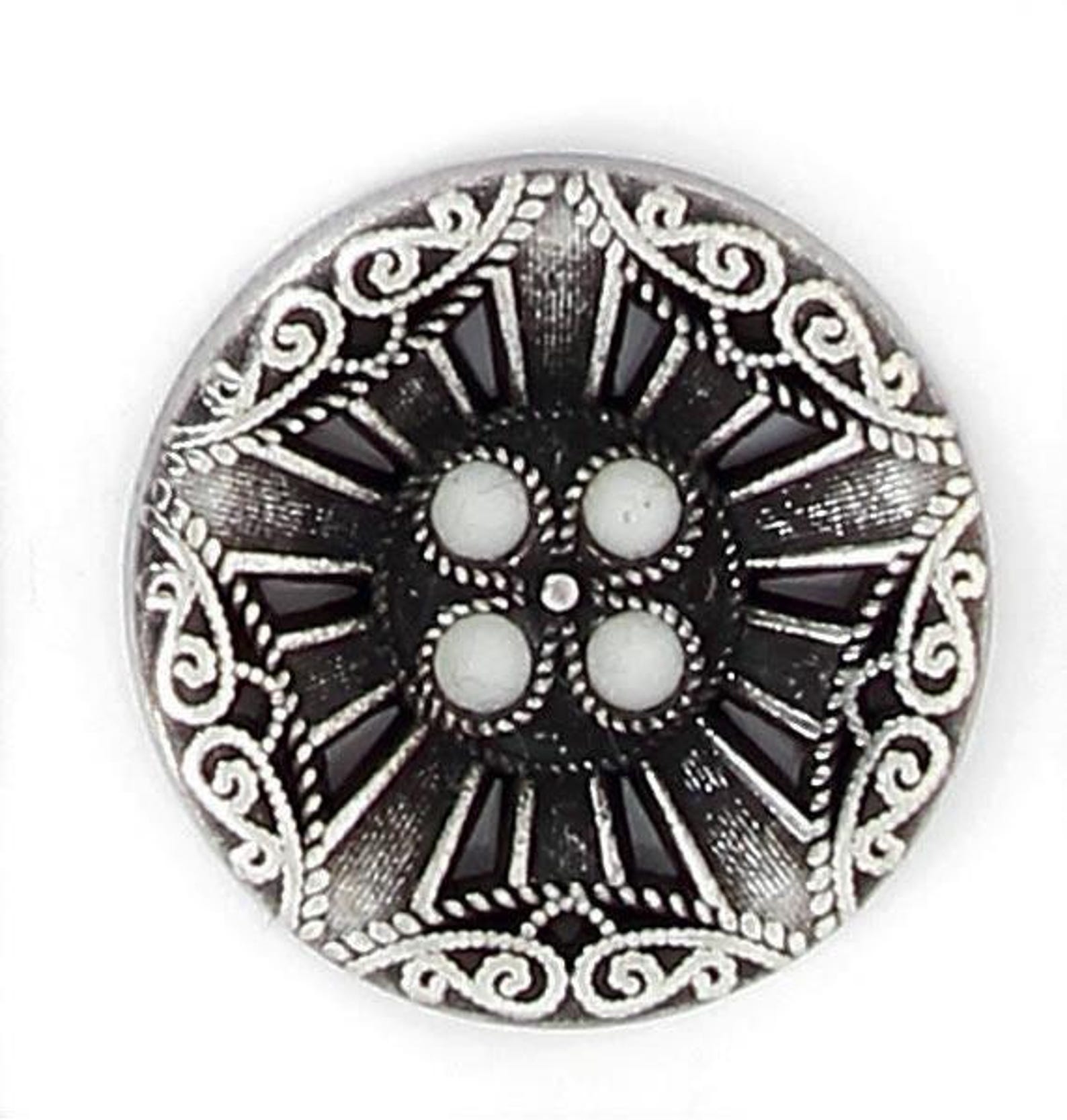 Ornate Vintage Style Metal Buttons - Multiple Finishes 1.06 Inc (27mm ...