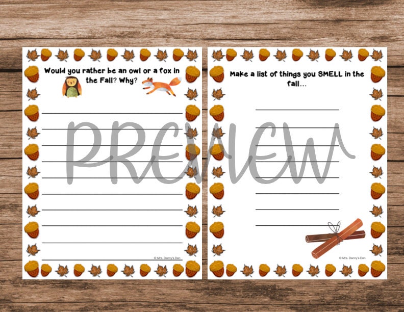 Fall Writing Booklet and Activities for Students Autumn Writing ...