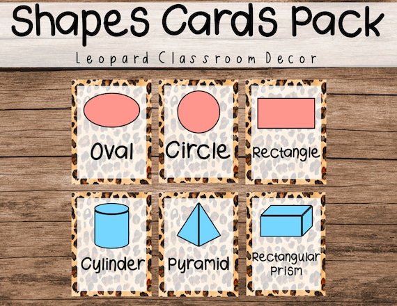 Leopard Print Shapes Posters Printable 2D and 3D Shapes - Etsy