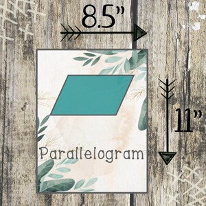 Classroom Shapes Posters Botanical Greenery | 2D and 3D Shapes ...