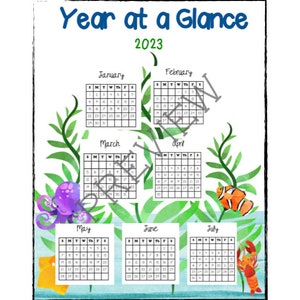 Ocean Printable Student Planning Calendar Student Resources - Etsy
