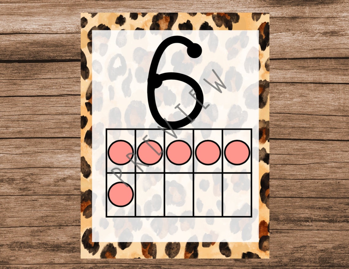 Leopard Print Number Card Posters Printable Animal Print - Etsy