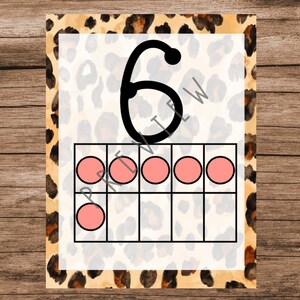 Leopard Print Number Card Posters Printable | Animal Print Decor ...
