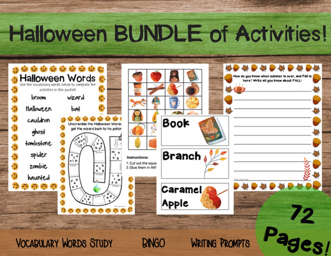 Halloween Bundle of Activities and Games for Students | Writing Prompts ...