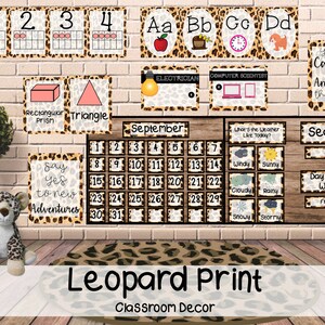 Leopard Print Number Card Posters Printable | Animal Print Decor ...
