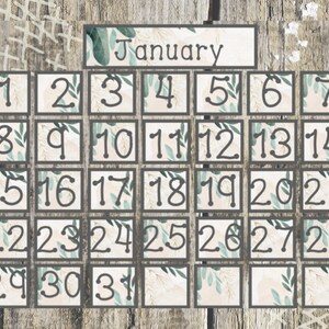 Classroom Calendar and Weather Display Botanical Greenery Printable ...