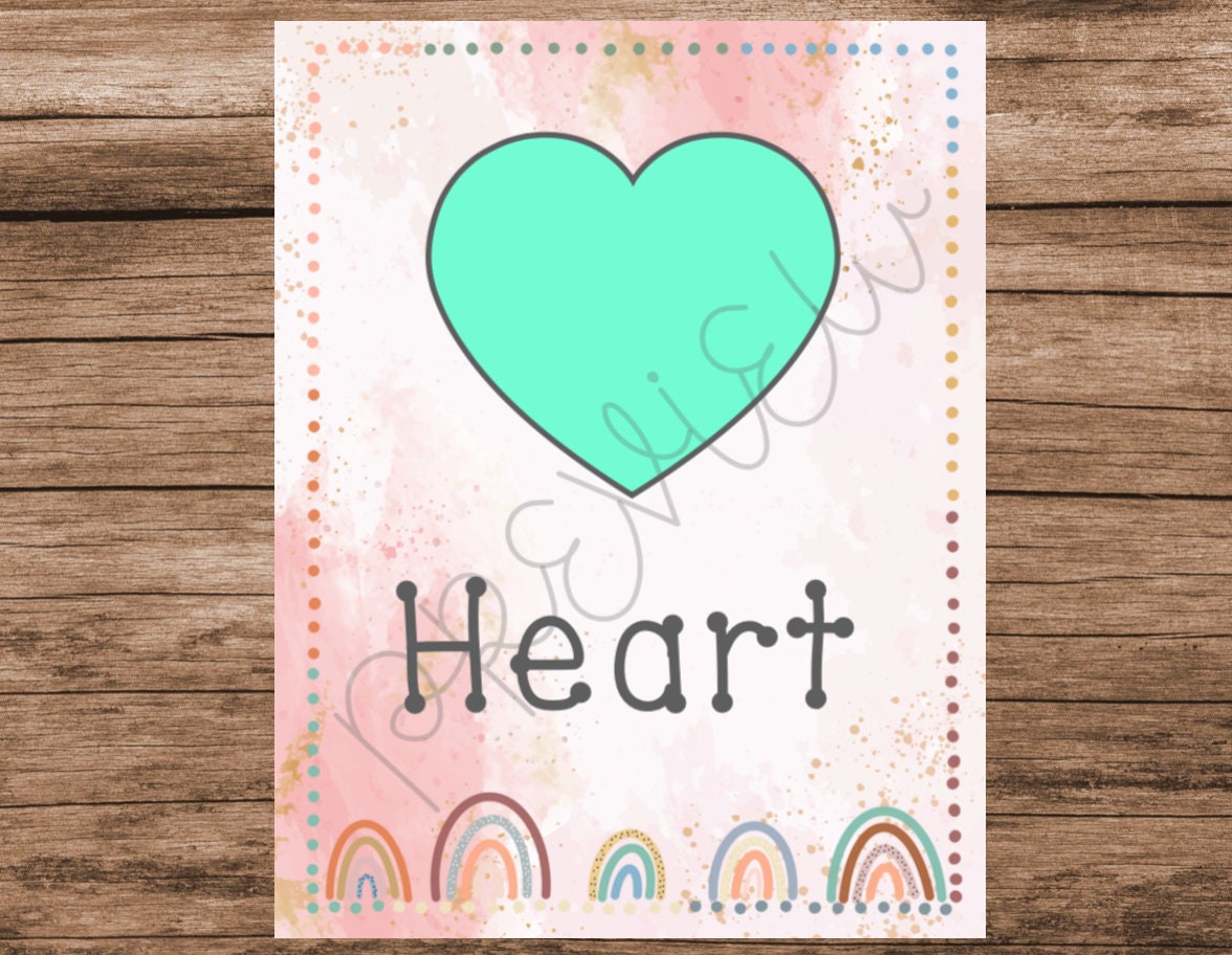 Modern Boho Shape Posters Printable Classroom Shapes Wall Hangings - Etsy