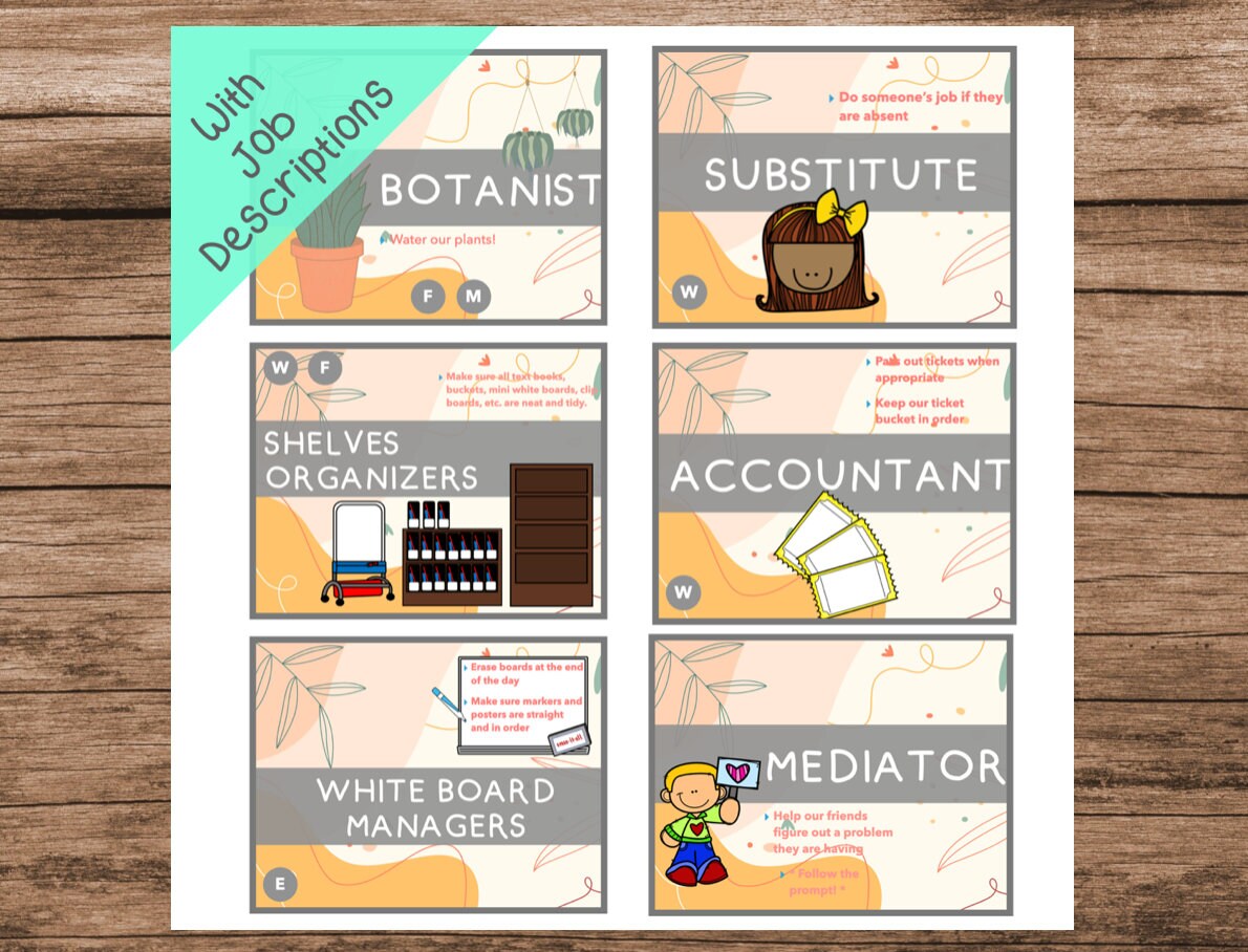 Modern Boho Editable Classroom Job Chart Printable Customizable ...