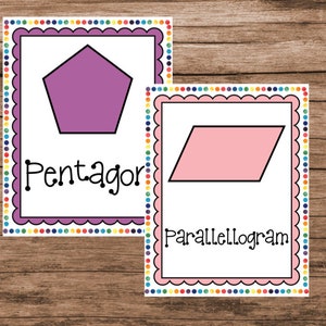 Colorful Rainbow Shapes Posters Printable | 2D and 3D Shapes Classroom ...