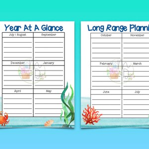 Ocean Printable Student Planning Calendar | Year at a Glance | Teacher ...