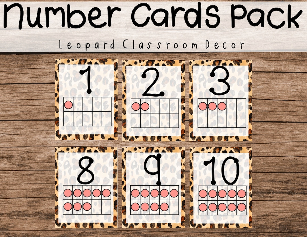 Leopard Print Number Card Posters Printable | Animal Print Decor ...