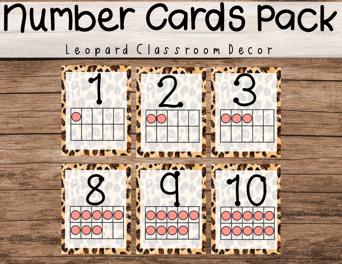 Leopard Print Number Card Posters Printable Animal Print - Etsy