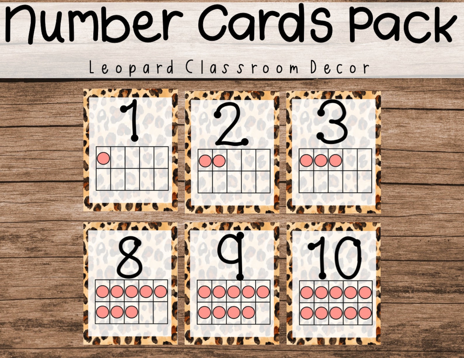 Leopard Print Number Card Posters Printable | Animal Print Decor ...