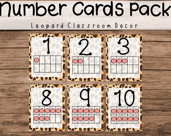 Leopard Table and Cubby Numbers - Etsy