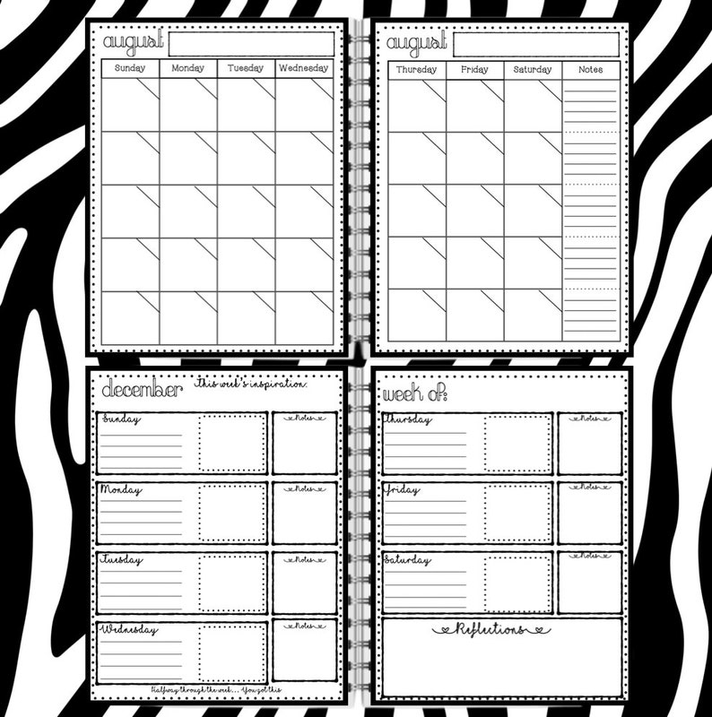 Zebra Print Printable and Editable Personal Planning Template ...