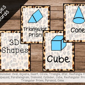 Leopard Print Shapes Posters Printable | 2D and 3D Shapes Classroom ...